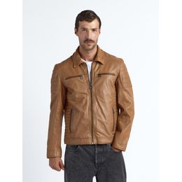 Lederjacke Maze "William", Herren, Gr. L, braun (cognac), Obermaterial: 100% Lammleder. Futter: 100% Baumwolle. &Auml;rmelfutter: 100% Polyester, ohne B&uuml;ndchen, Jacken