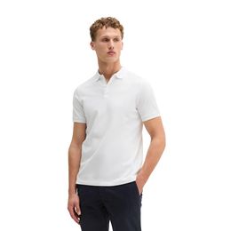 Marc O'Polo Poloshirt MARC O'POLO "aus Organic Cotton-Stretch", Herren, Gr. L, wei&szlig;, Obermaterial: 95% Baumwolle, 5% Elasthan, unifarben, Basic, Rippb&uuml;ndchen, Shirts