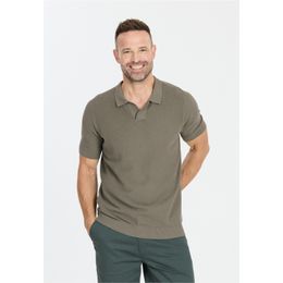 Langarm-Poloshirt NOU "Beusch", Damen, Gr. L, gr&uuml;n, olivgr&uuml;n, 100% Baumwolle, unifarben, normal, V-Ausschnitt, Shirts, atmungsaktiv