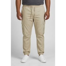 Jack & Jones PlusSize Cargohose "JPSTKANE DYLAN CUFFED CARGO RET PLS", Herren, Gr. 40(XXXL), L&auml;nge 34, crockery, Web, Obermaterial: 98% Baumwolle, 2% Elasthan, JACK & JONES PLUSSIZE, unifarben, relaxed fit lang, Hosen Cargohose, Baumwollmischung, relaxed fit