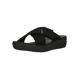 Sandale Clarks "Arla Wave", Damen, Gr. 37, schwarz, Kunstfaser, Schuhe Sandale, im superbequemen Slip-On-Design