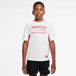 T-Shirt Nike "B NK DF MULTI SS TOP GX LOVE", Jungen, Gr. S (128/134), wei&szlig;, university rot, Obermaterial: 100% Polyester, Shirts T-Shirt, f&uuml;r Jugendliche, sportlicher Stil, f&uuml;r Freizeit und Aktivit&auml;ten