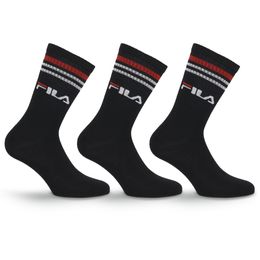 Socken Fila, Damen, Gr. 43-46, schwarz, Baumwollmischung, elastisch, Socken Socken, breites Rippenb&uuml;ndchen, Logoschriftzug, Cotton-Mix