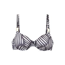 Lascana Bikinitop Damen Gr&ouml;&szlig;e 85 anthrazit / wei&szlig;