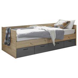 Boxxx Bett, Graphit, Eiche Artisan, 90x200 cm, Kinder- & Jugendzimmer, Kinderm&ouml;bel, Kinderbetten, Kindereinzelbetten