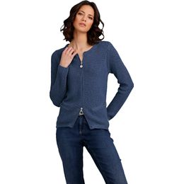 CREATION L PREMIUM Damen Strickjacke mit Lyocell-Anteil jeansblau-meliert Gr&ouml;&szlig;e 40