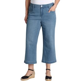 sheego Damen 7/8-Jeans mit weitem Bein blue-bleached Gr&ouml;&szlig;e 48
