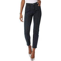 CR&Eacute;ATION L Damen Jeans in Schlangen-Optik dark blue-bedruckt Gr&ouml;&szlig;e 20