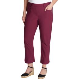 sheego Damen Bengalinhose in 7/8-L&auml;nge mit Seitenschlitzen bordeaux Gr&ouml;&szlig;e 58