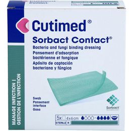 Avitamed Cutimed Sorbact Contact Kompressen 4x6 cm steril 5 St