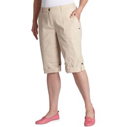 sheego Damen Bermudas mit Krempelfunktion sand Gr&ouml;&szlig;e 44