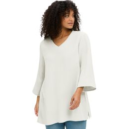 sheego Damen Tunika aus Musselin, in A-Linie ecru Gr&ouml;&szlig;e 42