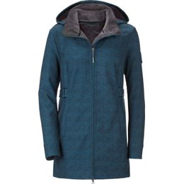 CR&Eacute;ATION L Damen Softshelljacke gef&uuml;ttert, wasserabweisend petrol-meliert Gr&ouml;&szlig;e 52