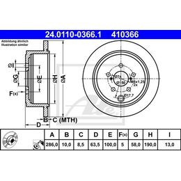 ATE Bremsensatz-Vorn und hinten SG00000D9S Bremsensatz, Scheibenbremse vorne rechts links bel&uuml;ftet 286mm f&uuml;r SUBARU 26296FE020 26296FE000 26296AE160
