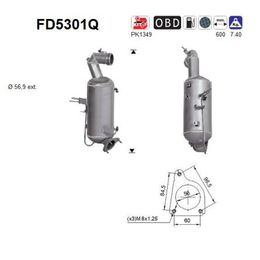 AS Ru&szlig;-/Partikelfilter, AbgASanlage FD5301Q f&uuml;r OPEL 55506840