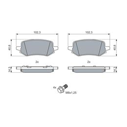 Bosch Bremsbelagsatz, Scheibenbremse 0986460049 f&uuml;r FORD