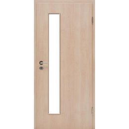 Kilsgaard Zimmert&uuml;r mit Lichtausschnitt schmal schlo&szlig;seitig Nova Ahorn Lamikor Typ 43/LA S-05 Rundkante, DIN Links, 860x2110 mm