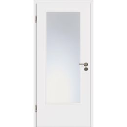 Kilsgaard Zimmert&uuml;r mit Lichtausschnitt Rauchwei&szlig; Lamikor Typ 43/LA Rundkante, DIN Links, 985x2110 mm