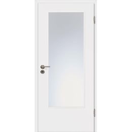 Kilsgaard Zimmert&uuml;r mit Lichtausschnitt Rauchwei&szlig; Lamikor Typ 43/LA Rundkante, DIN Rechts, 860x2110 mm