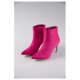 Stiefelette ANISTON SHOES, Damen, Gr. 40, pink, Velourslederimitat, Veloursleder, Schuhe Stiefelette, Ankleboots in spitzer Form - NEUE KOLLEKTION