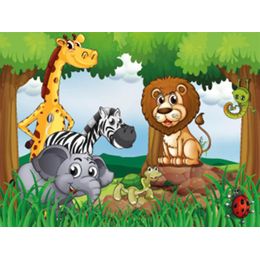 Fototapete papermoon "Jungle Animals", bunt, B:2,5m L:1,86m, Vlies, Tapeten