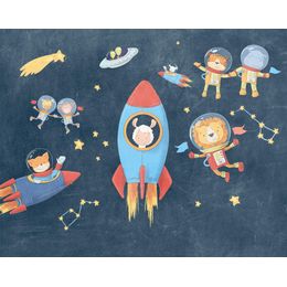 Vliestapete Komar "Digitaldruck Vlies - Friends in Space - Gr&ouml;&szlig;e 350 x 280 cm", bunt, B:350m L:280m, Vlies, Tapeten, Kinderzimmer