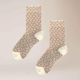 Socken Kunert "Socke Ornamental Citynight", Damen, Gr. 35-38, beige (night, beige 1539), Obermaterial: 87% Baumwolle CO. 10% Polyamid PA. 3% Elasthan EL., Socken Socken