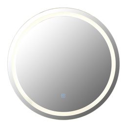 Globo LIGHTING LED Spiegelleuchte "RIVAS", silber (silberfarben), &Oslash; 55cm H: 2,4cm, Leuchten, Spiegel/Touch Ein/Aus/Memoryfunktion
