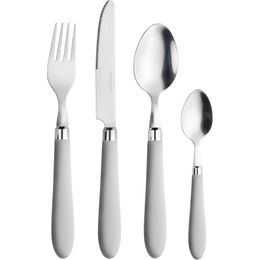 Pinti Inox Besteck-Set PINTINOX "Daisy 0", wei&szlig; (wei&szlig;, edelstahlfarben), 24 Stk., Edelstahl 18/0, Kunststoff, Essbesteck-Sets, mit farbigem Kunststoffgriff