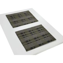 Platzset WIRTH "LAUFENBERG" Gr. 1, gr&uuml;n (moosgr&uuml;n), B:40cm L:35cm, Obermaterial: 90% Polyester, 10% Baumwolle, Platzsets
