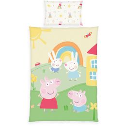 Babybettw&auml;sche Baby Best "Peppa Pig", bunt, B/L: 100cm x 135cm, Renforc&eacute;, B/L: 40cm x 60cm, 2 Stk., Renforc&eacute;, Obermaterial: 100% Baumwolle, Bettw&auml;sche, Wendebettw&auml;sche
