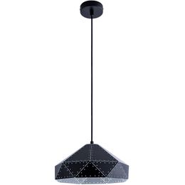 Paco Home Pendelleuchte "SAYID", schwarz, 1, H: 16cm, Leuchten, H&auml;ngelampe Esszimmer Esstischlampe Steampunk Lampe Textilkabel E27, Pendelleuchte