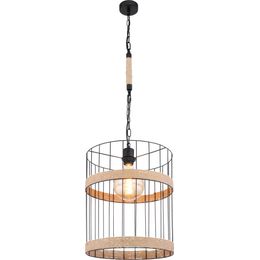 Globo LIGHTING H&auml;ngeleuchte "HALIA", schwarz matt, 1, &Oslash; 35cm H: 145cm, 1 Stk., Leuchten, H&auml;ngeleuchte f&uuml;r Esszimmer schwarz mit Kette, H&auml;ngeleuchte
