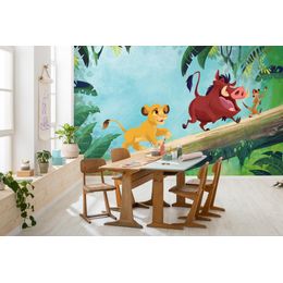 Kindertapete Komar "Disney The Lion King Classic Jungle Team", bunt (blau,gr&uuml;n), B:400m H:250m, Vlies, Tapeten