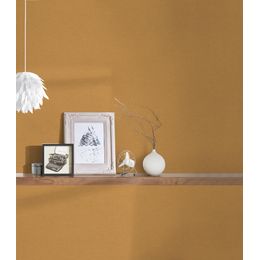 A.S. Cr&eacute;ation Vliestapete A.S. CR&Eacute;ATION "Antigua einfarbige Tapete", orange (orange gelb), B:0,53m H:0,01m L:10,05m, Vinyl, Vlies, Tapeten, Unitapete leicht strukturiert Tapeten Wohnzimmer Schlafzimmer K&uuml;che