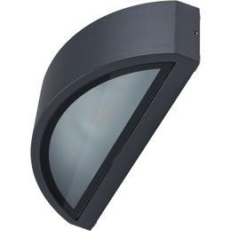 Au&szlig;en-Wandleuchte Heitronic "Hoja", grau (anthrazit), B:26cm H:10,6cm T:8cm, Leuchten, Wandlampe, Au&szlig;enlampe, Lichtaustritt oben und unten