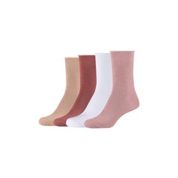 Socken s.Oliver "Socken 4er Pack", Damen, Gr. 39/42, rosa (mellow rose), 75% Modal 23% Polyamid 2% Elasthan, uni, Socken Socken