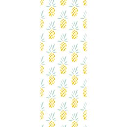 Vinyltapete queence "Golden Ananas", gelb, B:0,9m L:2,5m, Vinyl, Tapeten, 90x250cm, selbstklebend, kinderleichte Anbringung,, Sticker