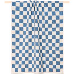 Strandtuch Pad "CHESS", blau, B:100cm L:180cm, Frottee, Frottee, Handt&uuml;cher, Made in Europe, modernes Karo Design