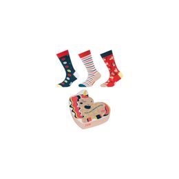 Socken Fun Socks "3er Pack", M&auml;dchen, Gr. 23/28, rot (georgia peach), 66% Baumwolle 29% Polyester 3% Polymiad 2% Elasthan, gemustert, Socken Socken