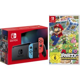 NINTENDO SWITCH Konsolen-Set, bunt (neonrot, neonblau), B:23,9cm H:10,2cm T:1,39cm, Spielekonsolen, inkl. Mario Party Superstars