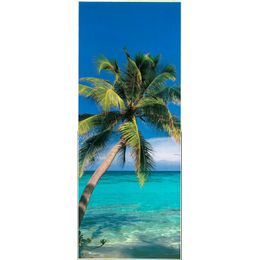 Fototapete papermoon "Palm Tree - T&uuml;rtapete", bunt, B:0,9m L:2m, Vlies, Tapeten