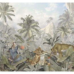 Vliestapete Komar "Digitaldruck Vlies - Lion King Hills - Gr&ouml;&szlig;e 300 x 280 cm", bunt, B:300m L:280m, Vlies, Tapeten, Kinderzimmer