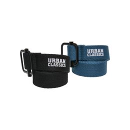 H&uuml;ftg&uuml;rtel Urban Classics "Urban Classics Unisex Industrial Canvas Belt Kids 2-Pack", Damen, Gr. onesize, schwarz, gr&uuml;n, 100% Polyester, G&uuml;rtel H&uuml;ftg&uuml;rtel