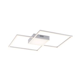 JUST LIGHT Deckenleuchte "ASMIN", silber (edelstahlfarben), 3, H: 5,3cm, 1 Stk., Leuchten, CCT - &uuml;ber Fernbedienung, dimmbar, Serienschalter, Memory, Deckenleuchte