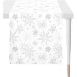 Tischl&auml;ufer Apelt "3755", wei&szlig;, B:140cm L:44cm, Polyacryl, Polyester, Tischdecken