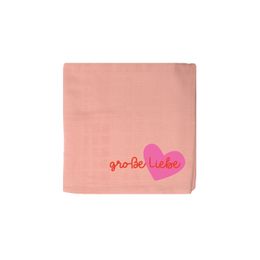 Spucktuch Liliput "gro&szlig;e Liebe", Baby, rot (apricot), 70% Bambus-Viskose, 30% Baumwolle, Schnuffelt&uuml;cher, aus besonders weichem Materialmix