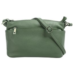 Umh&auml;ngetasche CLUTY, Damen, Gr. B/H/T: 27cm x 15cm x 6cm onesize, gr&uuml;n, Leder, unifarben, Taschen Umh&auml;ngetasche, echt Leder, Made in Italy