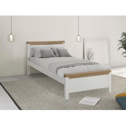 Holzbett OTTO HOME "CARITA", wei&szlig; (wei&szlig;, honig), B:99cm L:208cm, Betten, mit praktischem Rollrost, aus massivem Kiefernholz