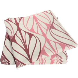 Stoffserviette Adam "Wave", bunt (natur, dunkelrot, rosa), B:30cm L:30cm, Obermaterial: 73% Leinen, 27% Baumwolle, Servietten, aus Bio-Baumwolle,Made in Germany